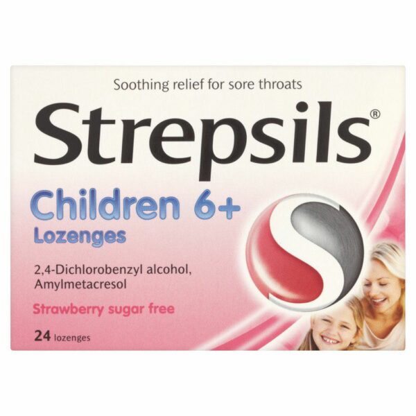 Strepsils Children 6+ Strawberry Sugar-Free â€“ 24 Lozenges | Buy Online